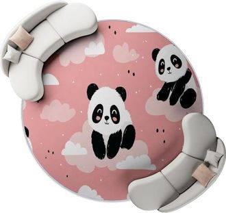 Generic 150 cm Tapis Rond en Laine synth&eacute;tique - Motif Dessin Anim&eacute; Animaux Pandas Nuages antid&eacute;rapant Lavable Tapis pour Chambre denfant Salle &agrave; Manger Salle