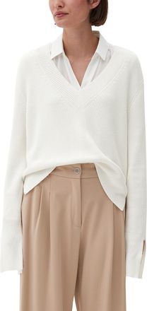 s.Oliver Black Label Womens 2129929 V-Neck Pullover Langarm, Creme 0200, 36