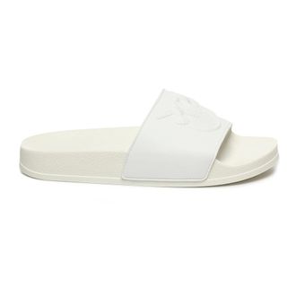 Pinko Pinko, Femme, Chaussures, Blanc, Taille: 40 EU Sandales Blanches en Caoutchouc avec Logo Imprim&eacute;