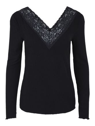 Pieces Damen Top Pcsiri Ls Top Noos Schwarz S