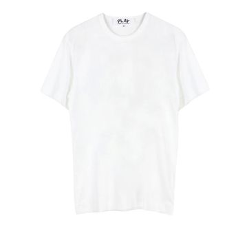 Comme Des Garçons Homme, Tops, Blanc, Taille: XL Coeur Rouge T-shirt Blanc Manches Courtes