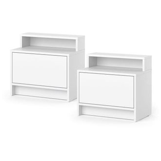 Vicco Nachtschrank Naara, Weiß, 50.2 x 46.4 cm 2er-Set