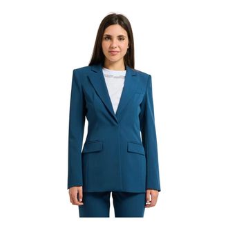 Patrizia Pepe Femme, Vestes, Bleu, Taille: 40 FR Blazer Tailleur en Viscose