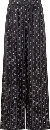 Tory Burch Femme, Pantalons, Bleu, Taille: 36 FR Pantalon en Soie Jacquard