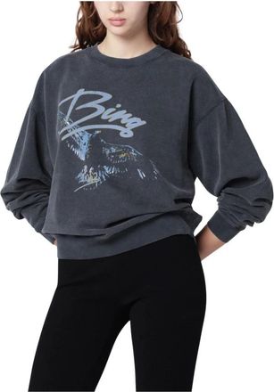 Anine Bing Femme, Sweatshirts et sweats &agrave; capuche, Noir, Taille: 42 FR Spencer SweaT-shirt Eagle
