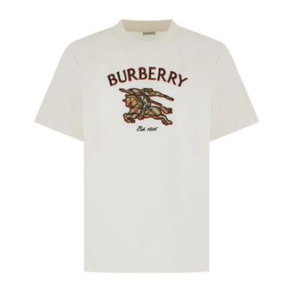 Burberry Knight Check Baumwoll-T-Shirt - - Tops - Herren - Wei&szlig; - XL