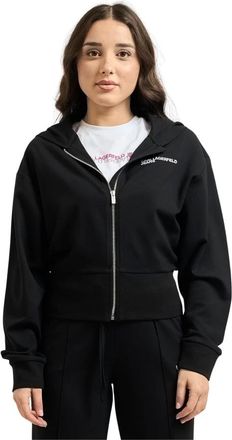 Karl Lagerfeld Femme, Sweatshirts et sweats &agrave; capuche, Noir, Taille: 38 FR SweaT-shirt zipp&eacute;