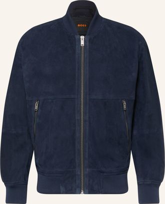 HUGO BOSS Lederblouson Jonorve blau
