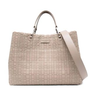 Emporio Armani Femme, Sacs, Beige, Taille: ONE Size Sac cabas en cuir tiss&eacute;