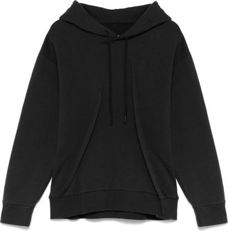 Maison Margiela Femme, Sweatshirts et sweats &agrave; capuche, Noir, Taille: 36 FR SweaT-shirt &agrave; capuche en jersey pliss&eacute;