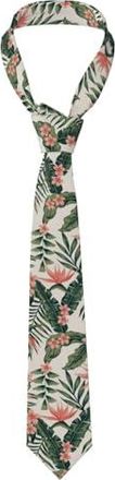Generic Cravate Pour Hommes Palmiers Et Frangipaniers Paradisiaques Fine Necktie &Eacute;troit Cravate Pour L&Eacute;cole Accessoires F&ecirc;te
