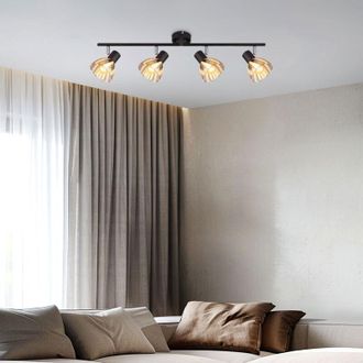 Globo Lighting Globo Lighting - Plafonnier plafonnier salle à manger luminaire noir 4 lumières orientable l 70 cm