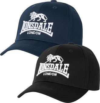 Lonsdale Unisex Wiltshire Double Pack Cap, Black/Dark Navy, Einheitsgr&ouml;&szlig;e EU