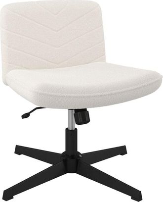 Yaheetech Yaheetech - Chaise de Bureau Ergonomique sans Accoudoirs Fauteuil Pivotant avec Large Assise sans roulettes Réglable en Hauteur Bureau Chambre Tissu