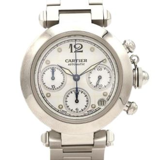 Cartier Pre-owned Pasha C Chronograph Stainless Steel Automatic Chronograph - Femme - Pre-owned - Blanc - Taille: ONE Size
