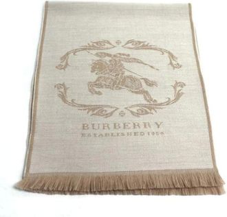 Burberry unisex, Pre-owned, Beige, Taille: ONE Size &Eacute;charpe vintage en laine Pre-owned