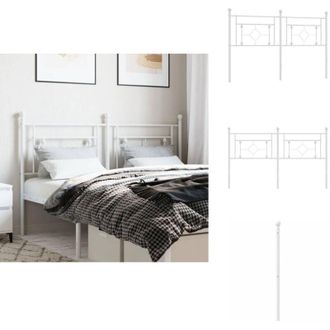 vidaXL Tête de lit métal blanc 160 cm - Tête De Lit - Tête De Lit Blanche - Tête De Lit Métal - Meuble De Chambre - Literie