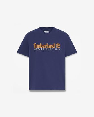 Timberland Kurzarm-T-Shirt mit Established 1973-Stickerei f&uuml;r Herren in Dunkelblau, Herren, Blau, Gr&ouml;&szlig;e