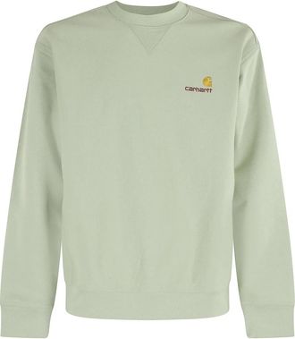 Carhartt Work in Progress Homme, Sweatshirts et sweats &agrave; capuche, Vert, Taille: S American Script SweaT-shirt