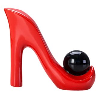 Cabilock Keramik Blumenvase Hoher Absatz Abstraktes Design Stabile Deko F&uuml;r Trockenblumen Tulpen Tischdekoration Wohnzimmer B&uuml;ro