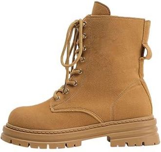 Generic Bottines pour femme - Coupe large - Style d&eacute;contract&eacute; - &Eacute;l&eacute;gantes et classiques - Bout rond - Couleur unie - Antid&eacute;rapantes - Confortables - &Agrave; lacets 