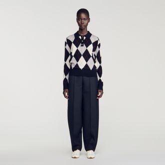 Sandro Pull polo motif argyle