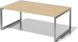 Bisley Cito Chefarbeitsplatz/Konferenztisch, 740 mm höhenfixes O-Gestell, Metall, Mp355 Dekor Ahorn, Gestell Silber, 120 x 200 x 85 cm