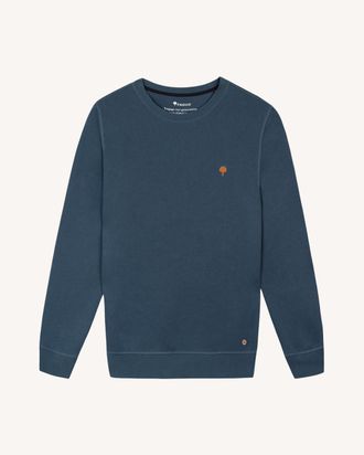 Faguo Sweat col rond bleu coton - DONZY