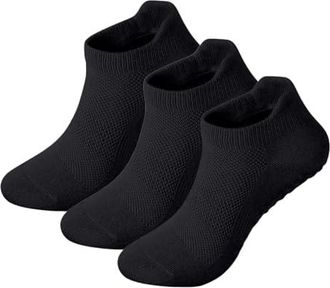 Bonjour SPORTSWEAR - Lot de 3 paires de chaussettes de yoga antid&eacute;rapantes pour femme, chaussettes de pilates antid&eacute;rapantes en coton respirant pour ballet, d