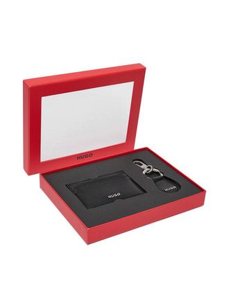 HUGO BOSS Kartenetui und Schl&uuml;sselanh&auml;nger Set 50568437 Schwarz