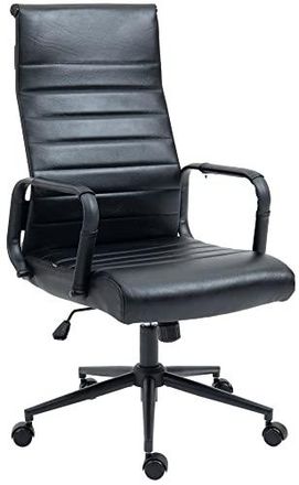 Clp Chaise de Bureau Ergonomique Kolumbus en Cuir véritable, réglable en Hauteur en continu, Charge maximale 150 kg, Couleur:Noir/Noir