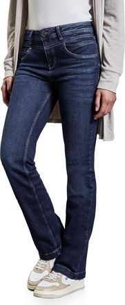 Street One Damen A378542 Bootcut Jeans, Dark Blue Soft Washed, 29W / 32L EU