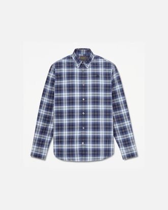 Timberland Kariertes Popeline-Hemd in regul&auml;rer Passform f&uuml;r Herren in Dunkelblau, Herren, Blau, Gr&ouml;&szlig;e