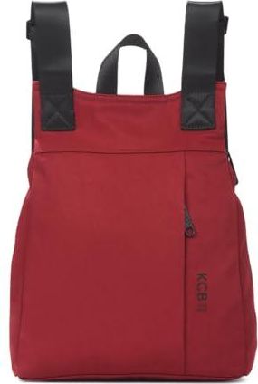 KCB Grand sac &agrave; dos antivol Maze | 100 % v&eacute;g&eacute;talien | Sac &agrave; dos compact pour femme avec s&eacute;curit&eacute; suppl&eacute;mentaire, cerise