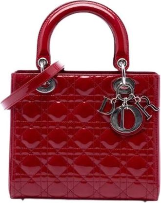Dior Sac &agrave; main Lady Dior doccasion - Femme - Pre-owned - Rouge - Taille: ONE Size
