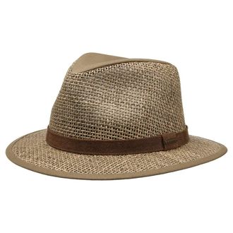 Stetson Medfield Seagrass Sonnenhut f&uuml;r Herren Herrenhut Strohhut mit Lederband, Einfass Fr&uuml;hjahr Sommer (S (54-55 cm) - Natur)