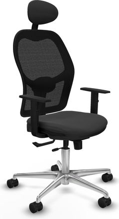 Piqueras y Crespo Sessel f&uuml;r Home Office Jorquera mit 1D-Armen, h&ouml;henverstellbarer Lendenwirbelst&uuml;tze und festem Kopfteil, ausgestattet mit Syncro/Traslack und injizier