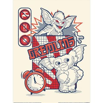Gremlins Aufdruck Rules, Elfenbein/Rot/Marineblau, 40 cm x 30 cm