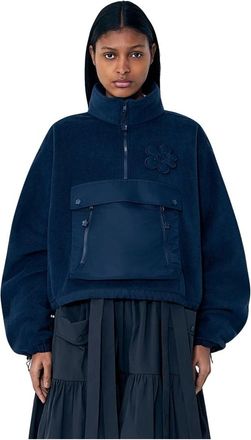 Cecilie Bahnsen Femme, Sweatshirts et sweats &agrave; capuche, Bleu, Taille: 36 FR Pull Bastian en molleton &agrave; col montant
