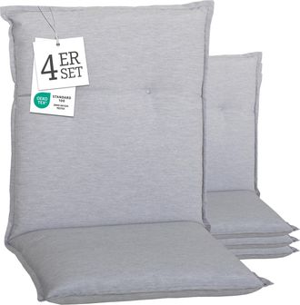 Beo Barcelona Niedriglehner Gartenstuhl-Auflagen 4er Set | Waschbar | Atmungsaktiv | UV-beständig | Made in EU | Öko-Tex Standard | 8 cm Dicke Sitzkissen 