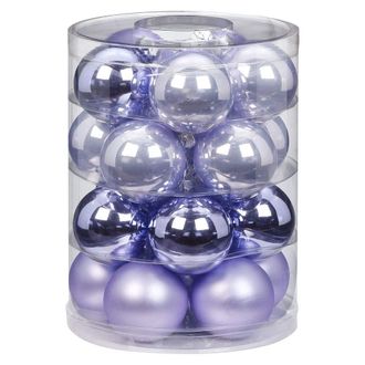 Magic Bodyfashion Magic Weihnachtskugeln Glas 6cm, 20 STK. Christbaumkugeln, Farbe: Dreamy Lilac (hell lila Flieder Glanz matt)