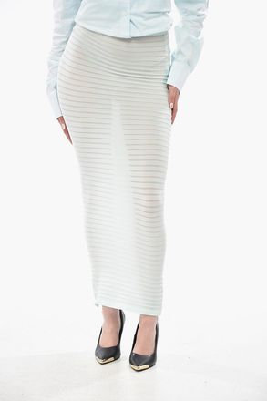 Alaia Perforated Stretch-Fabric Pencil Skirt Alaia