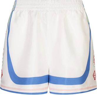 Casablanca Femme, Shorts, Blanc, Taille: 36 FR Fuji Dream Silk Shorts