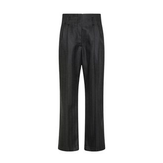 Forte_Forte Paperbag High-Waist Hosen - - Trousers - Damen - Schwarzk - S