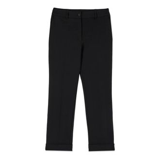 Oltre Cropped-Hose aus Cr&ecirc;pe - - Trousers - Damen - Schwarzk - 2XL