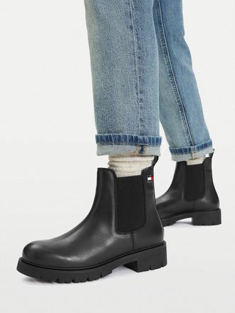 Tommy Jeans Klassische Stiefeletten Tommy Jeans Tjw Cleated Chelsea Boots EN0EN03105 Schwarz