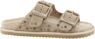 Colors Of California Femme, Chaussures, Beige, Taille: 41 EU Two Buckle Sandal With Studs