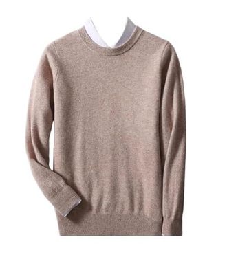 Generic Pull en tricot à col rond uni pour homme - Pull décontracté en cachemire pour lextérieur, 600, XXL