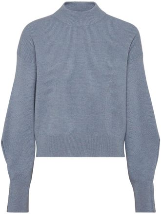 Brunello Cucinelli Kaschmirpullover mit Stehkragen - Blau