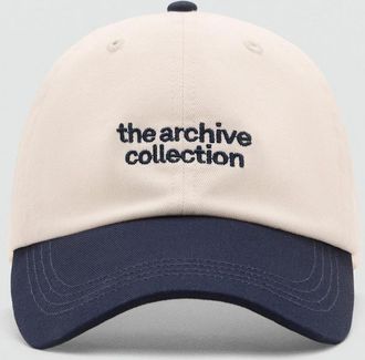 Mango Kappe mit aufgesticktem Schriftzug marineblau - Damen - Einheitsgröße - MANGO